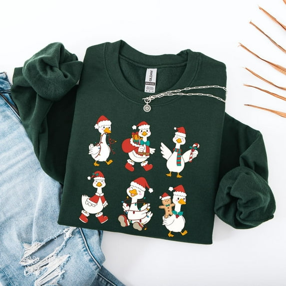 Christmas Ducks Sweatshirt, Funny Duck Christmas Shirt for Women, Farm ...