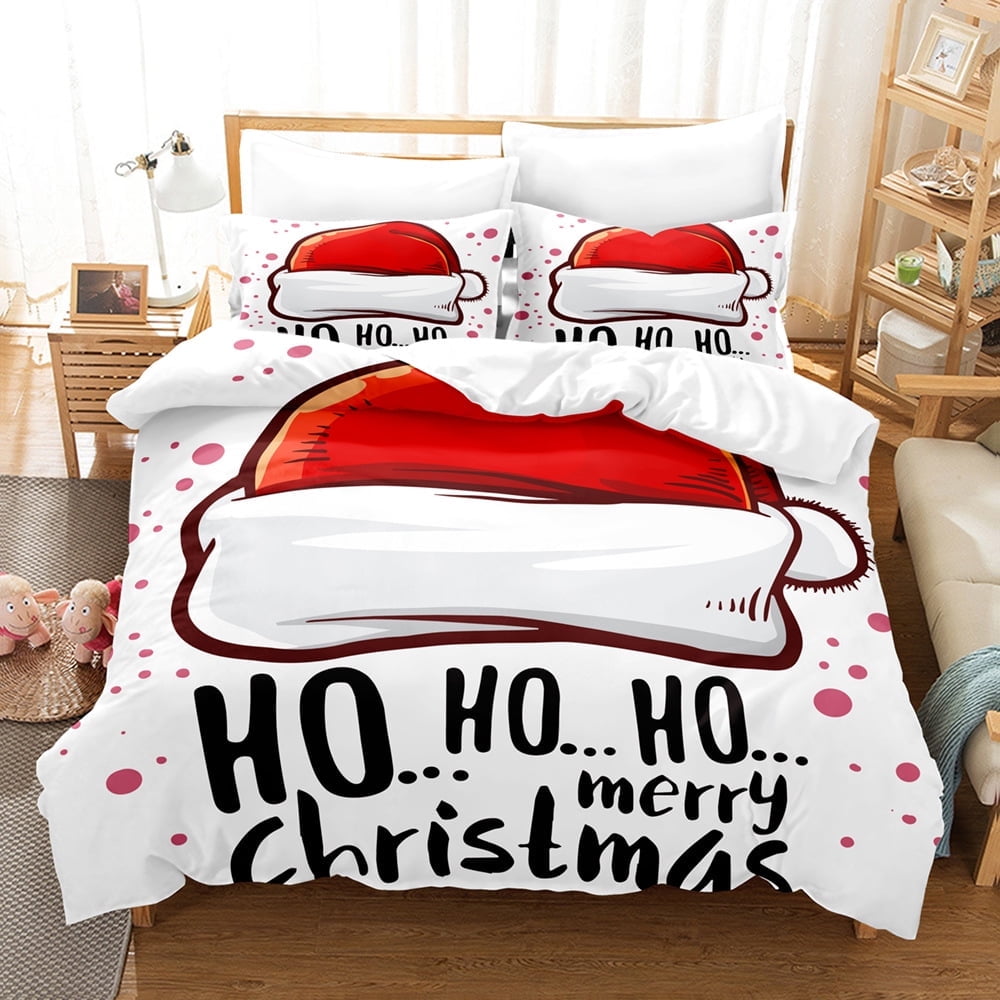 Christmas Duvet Cover Sets oversized Bedspread King Size, Santa Claus ...