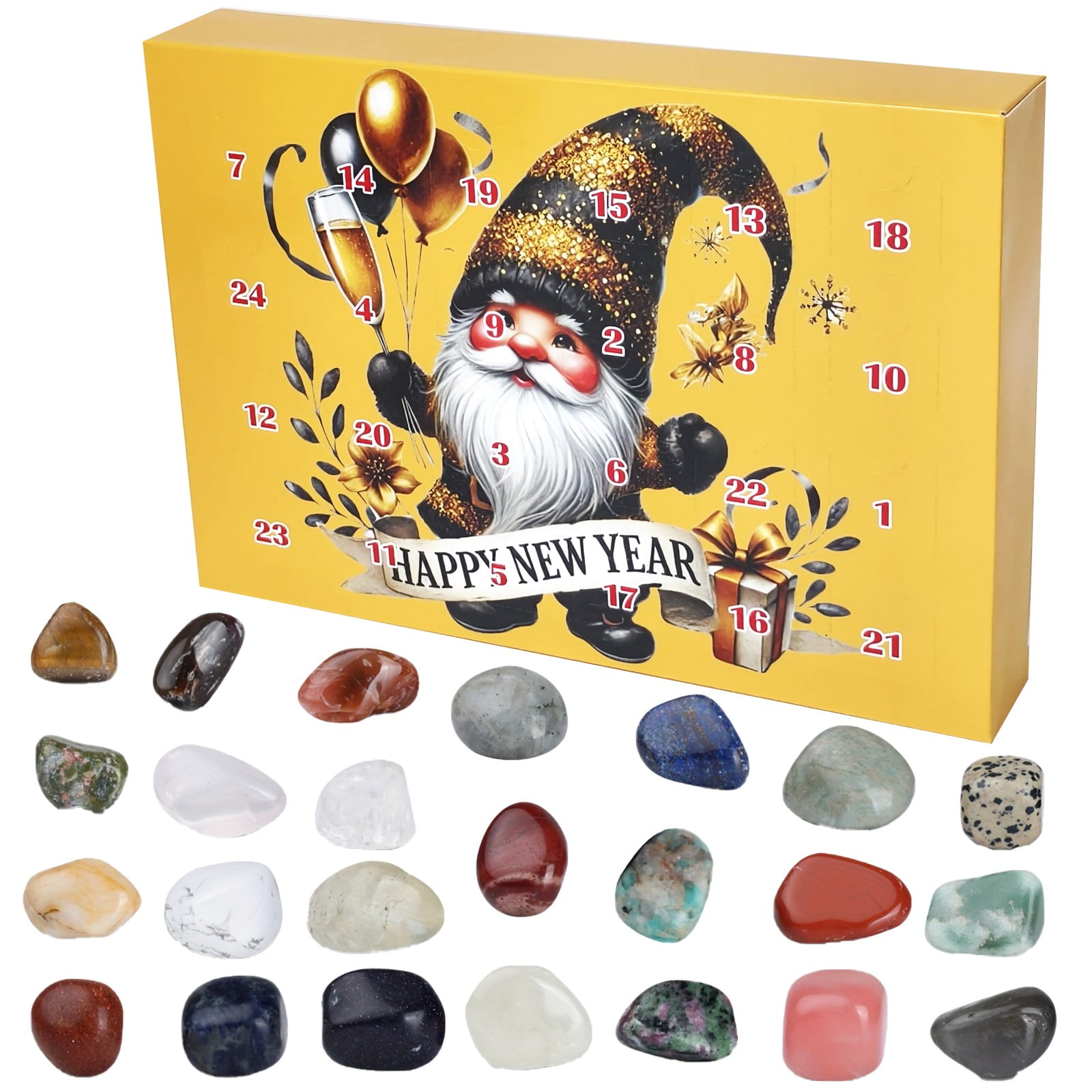 Christmas Dwarf Advent Calendar Stone Blind Box, 24 Christmas Stone ...