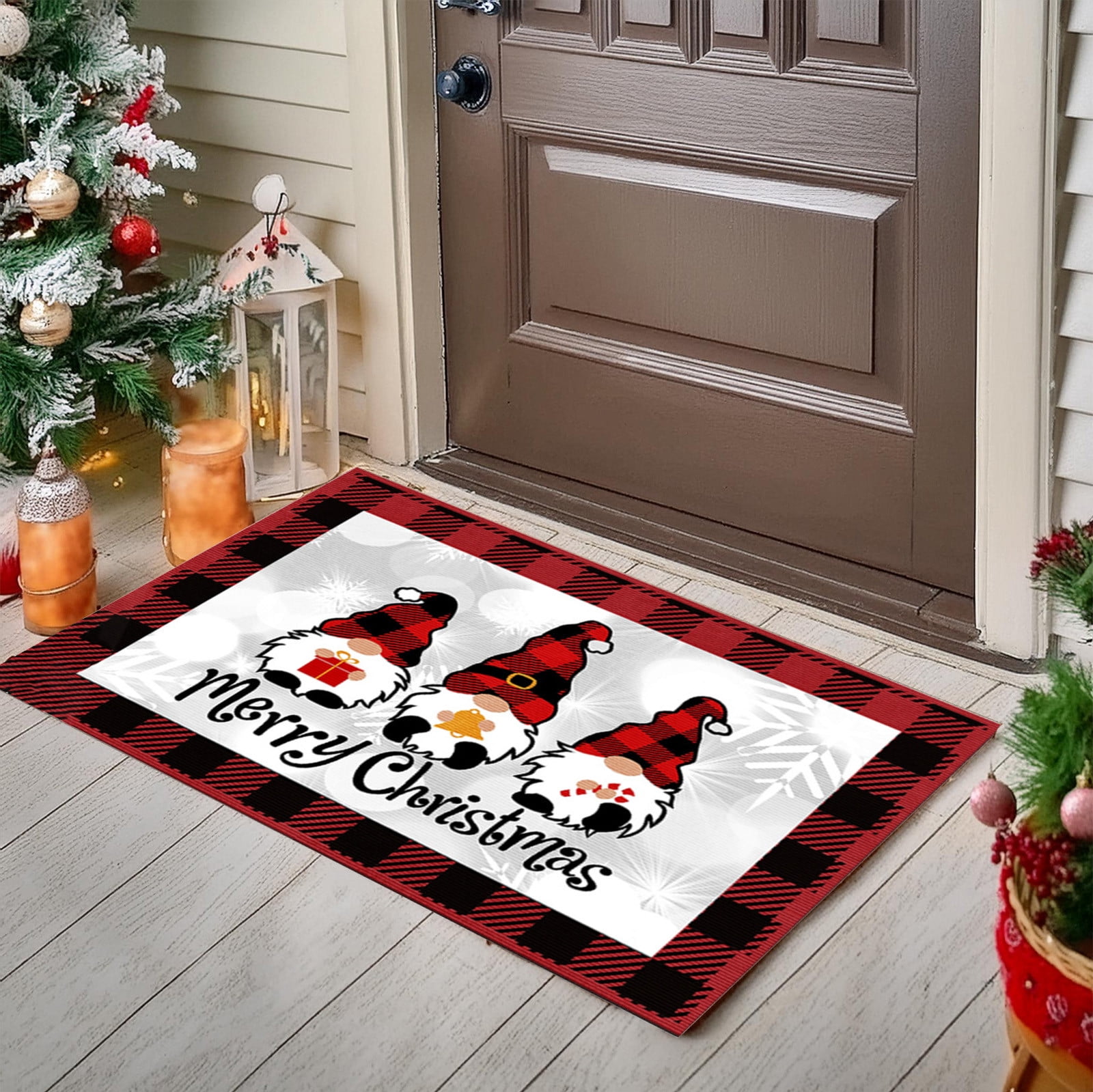 Christmas Dwarf Entry Mat. Non-Slip, fits entry door/living room/bathroom/shoe cabinet, holiday ...