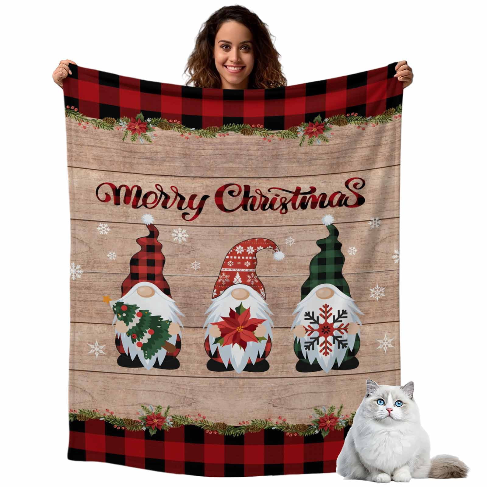 Christmas Dwarfs Fleece Throw Blanket Lightweight Xmas Snowflake ...