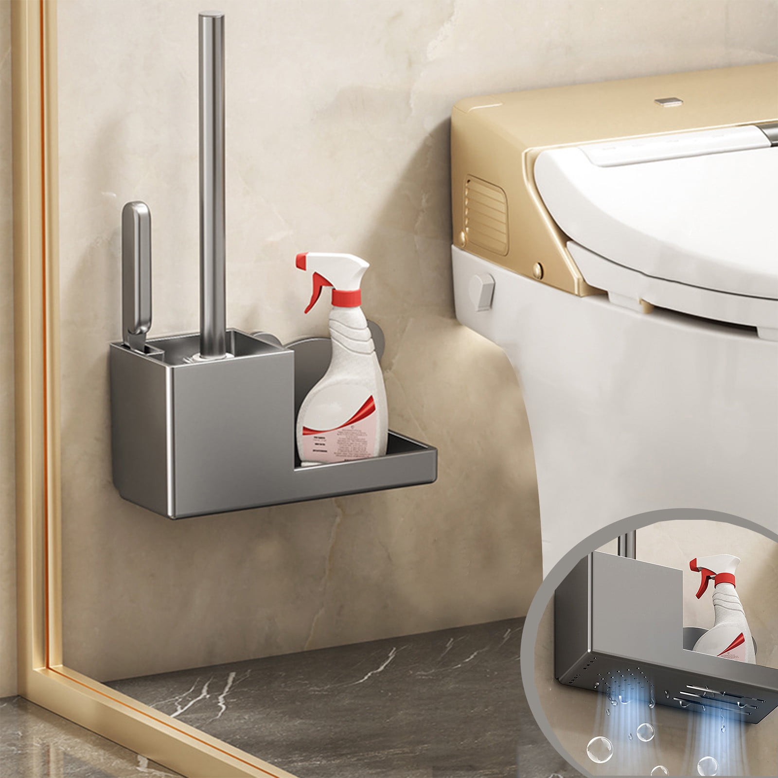 Christmas EDHITNR Long Handled Toilet Brush, Bathroom Toilet Brush ...