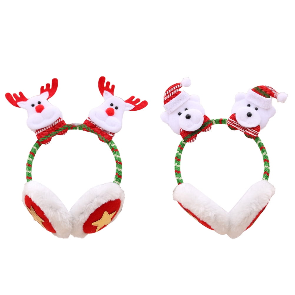 Christmas Earmuffs Headband Winter Hair Warmers Ear Head Boppers ...