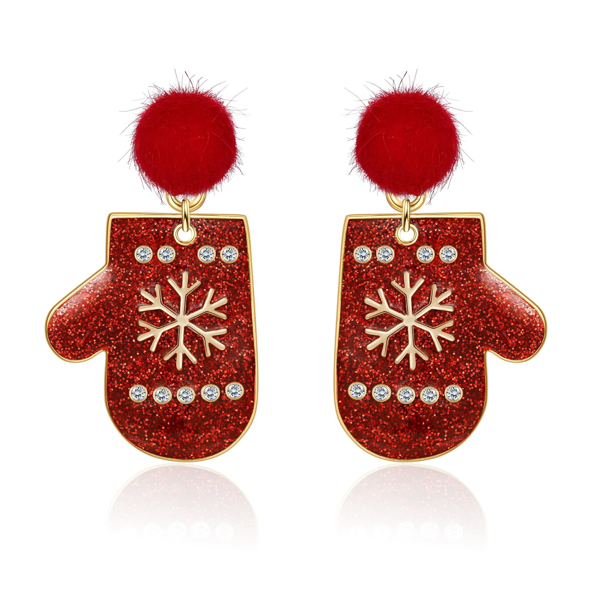 APSVO Christmas Red Glove Earrings for Women, Dangle, Hypoallergenic ...