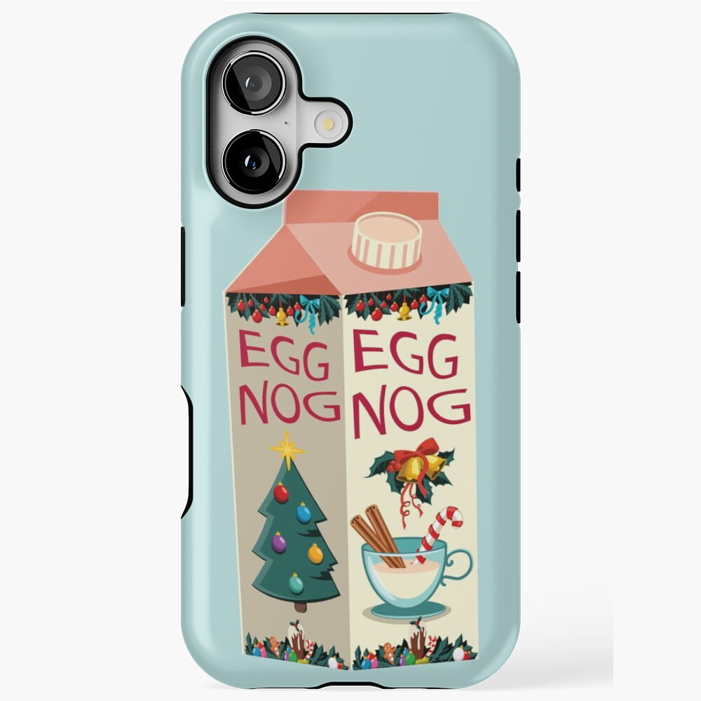 Christmas Eggnog Carton Art Case for iPhone 11 12 13 14 15 16 17 Pro ...