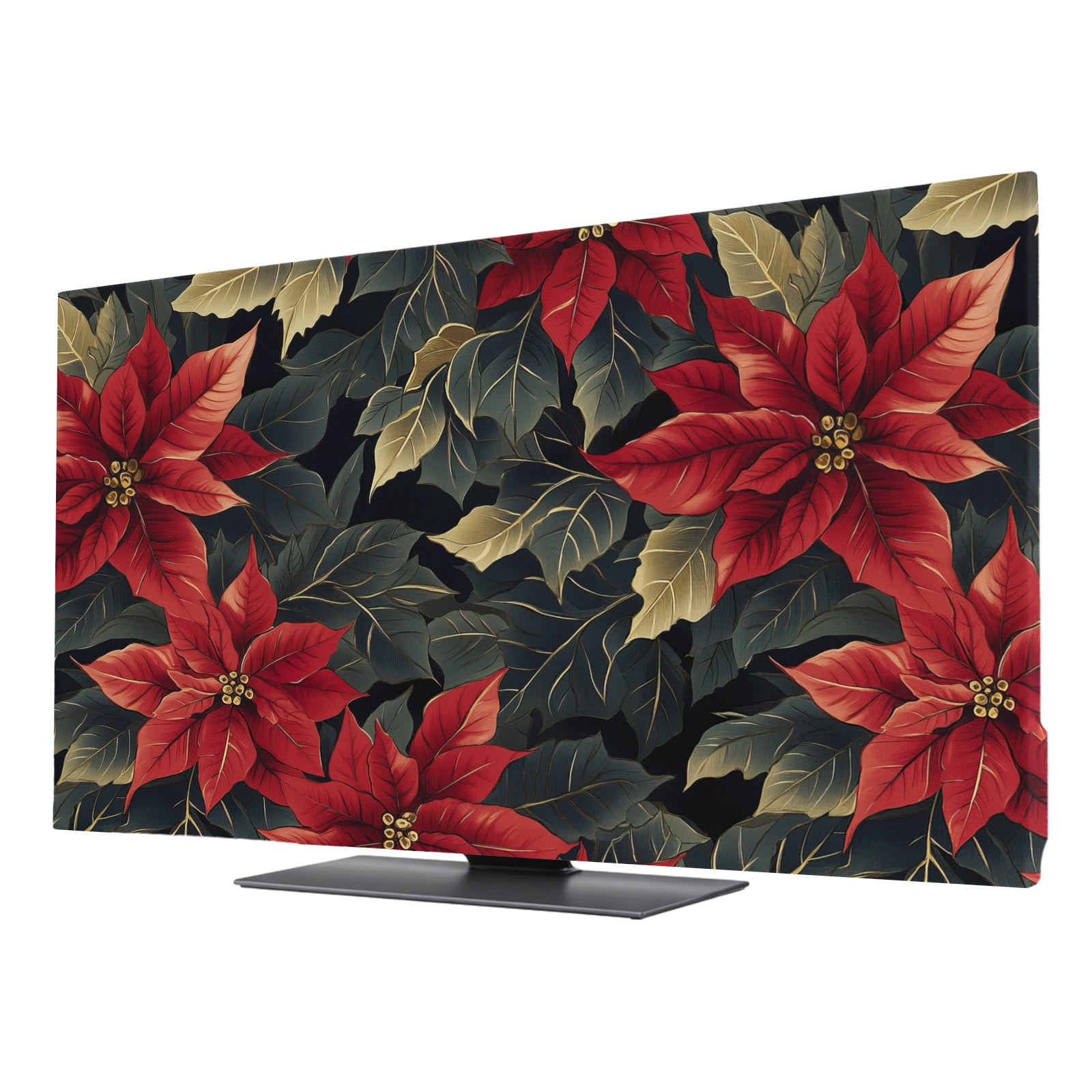Christmas Elastic Indoor TV Cover 40" Dust Protector, Stretch Fabric ...