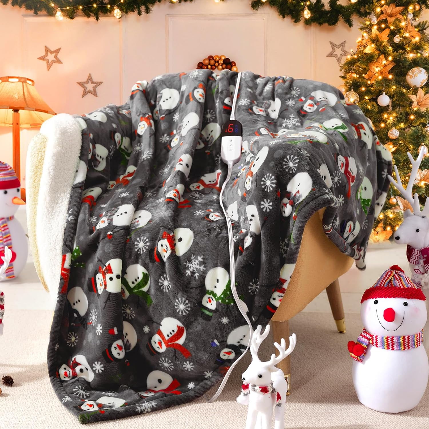 Christmas Electric Blanket Heated Blanket - 62"x84" Heating Blanket for ...