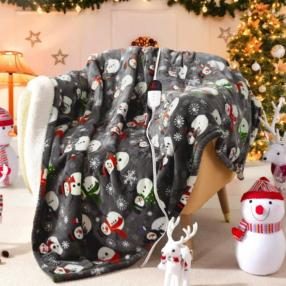 Christmas Electric Blanket Heated Blanket - 62"x84" Heating Blanket for ...