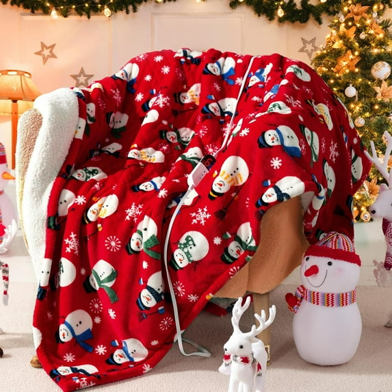 Christmas Electric Blanket Heated Blanket - 62"x84" Heating Blanket for ...