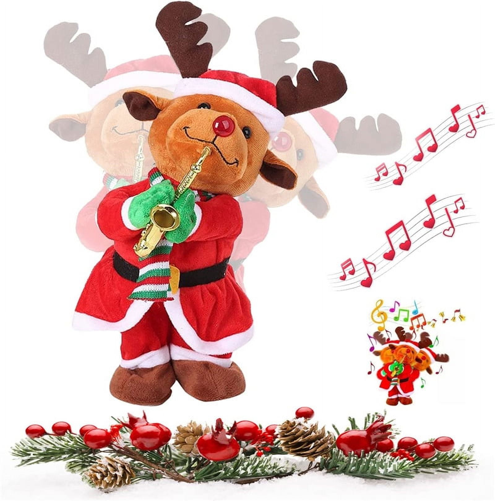Christmas Electric Singing Santa Claus Dolls Blowing Saxophone Moving ...
