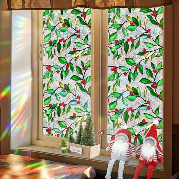 Christmas Electrostatic Sticker PVC Double-sided Color Removable Window ...
