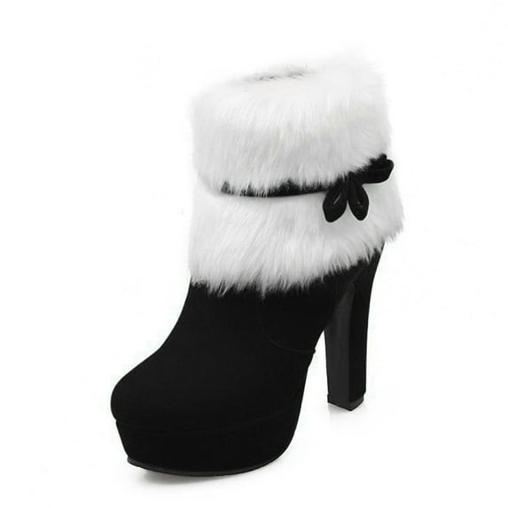 Christmas Elegant Winter Women Ankle Boots High Heel Platform Design ...