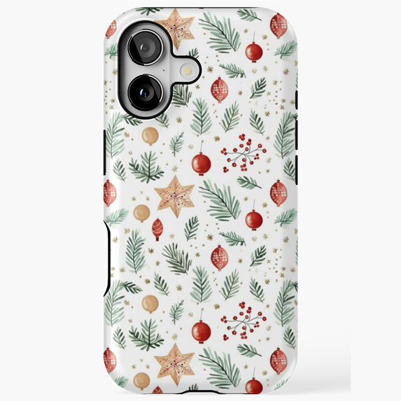 Christmas Elements Ornament Pattern Holiday Design Case for iPhone 17 ...