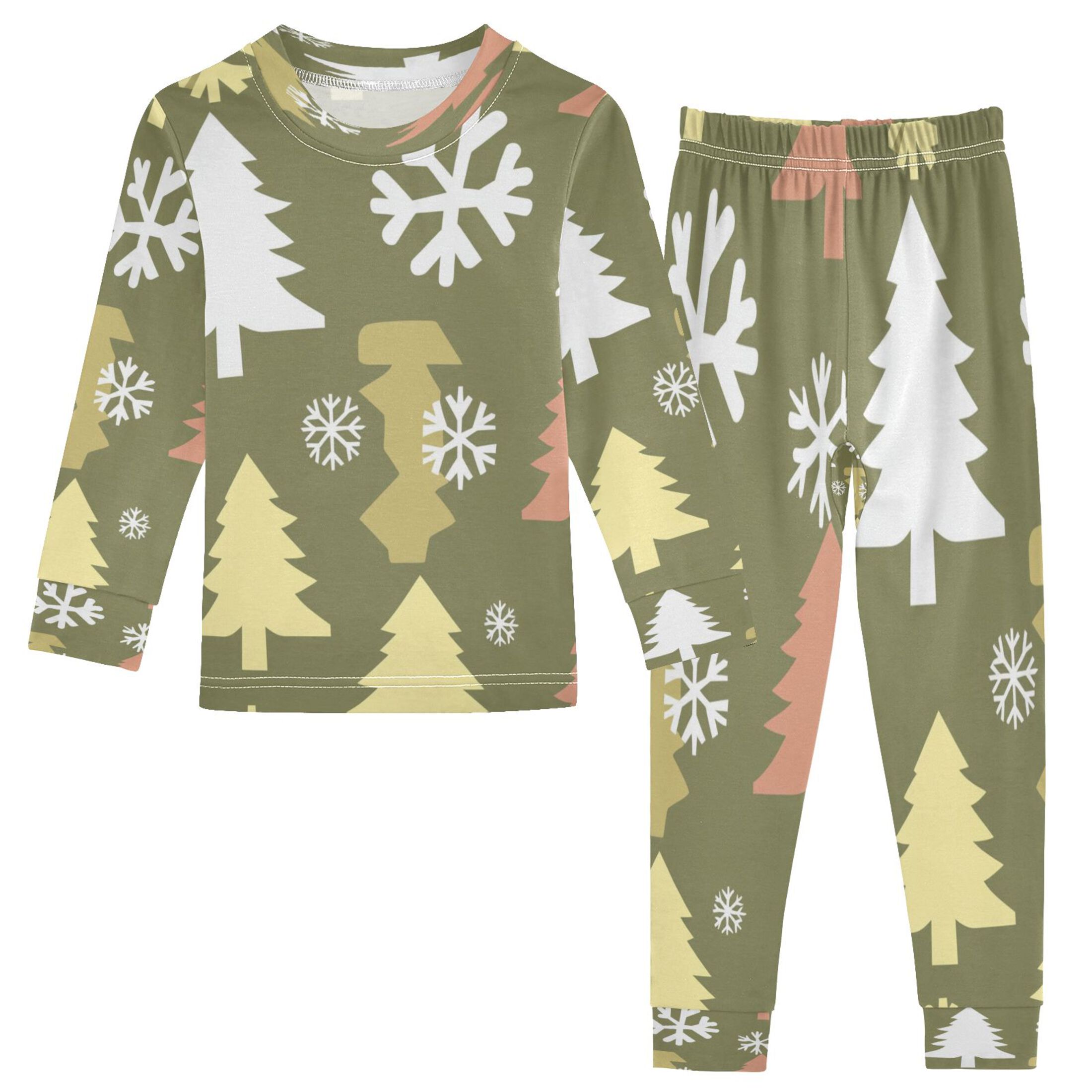 Christmas Elements Winter Cotton Pajamas 2 Piece Set Sleepwear Soft and ...