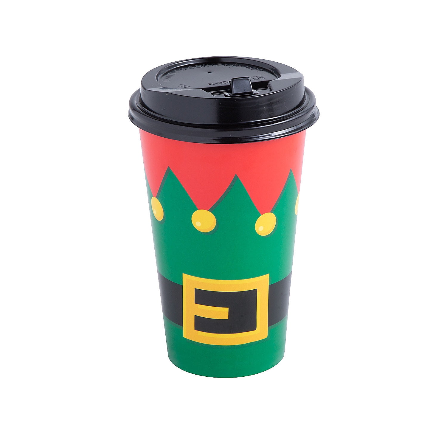 Walmart Christmas Elf Disposable Mugs with Lids, 16 oz, Holiday Party ...