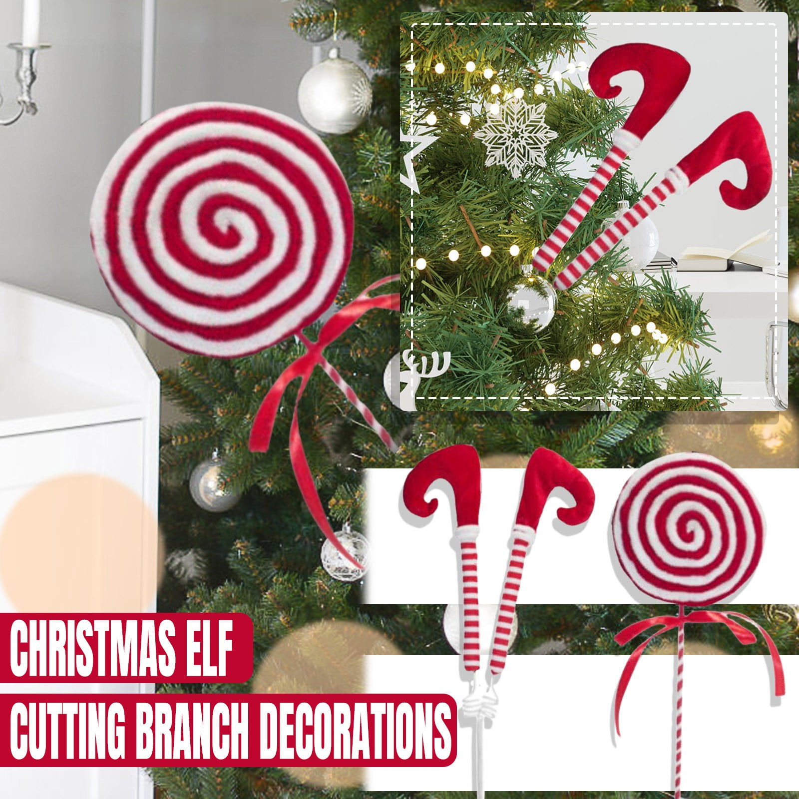 Christmas Elf Leg Decorations - 2 kinds Playful Santa Legs with Striped ...