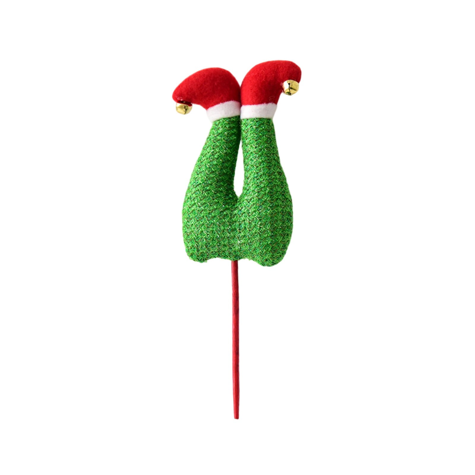 Christmas Elf Leg Tree Decoration – Red Cloth Insert Ornament with Bell ...