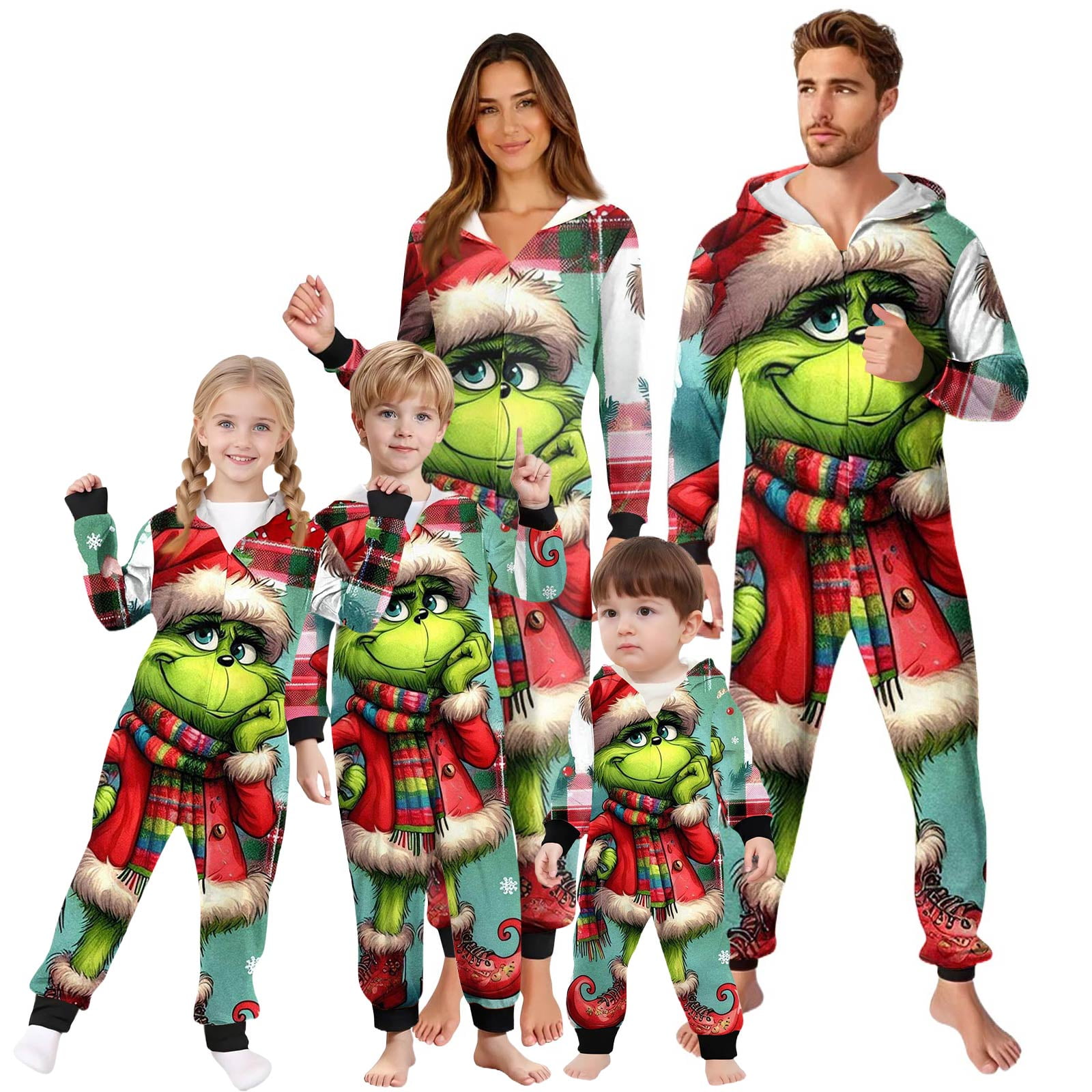 Christmas Elf Matching Family Pajamas - Festive Matching Family Outfits Long Sleeve & Pants ...
