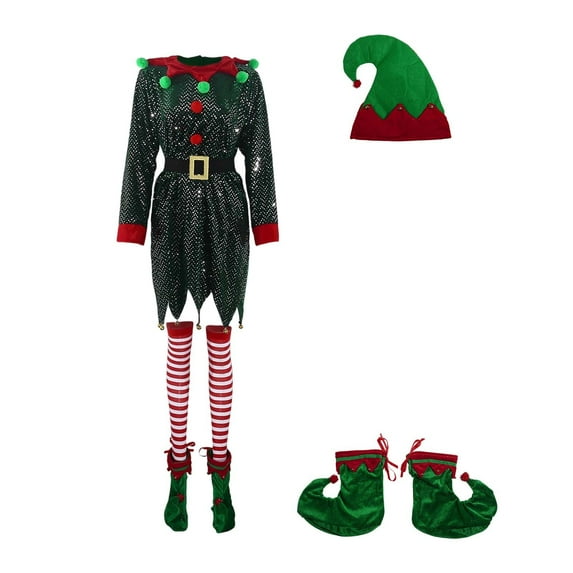 Christmas Elf Outfits Set Elegant Party Clothes For Sparkling Dance ...
