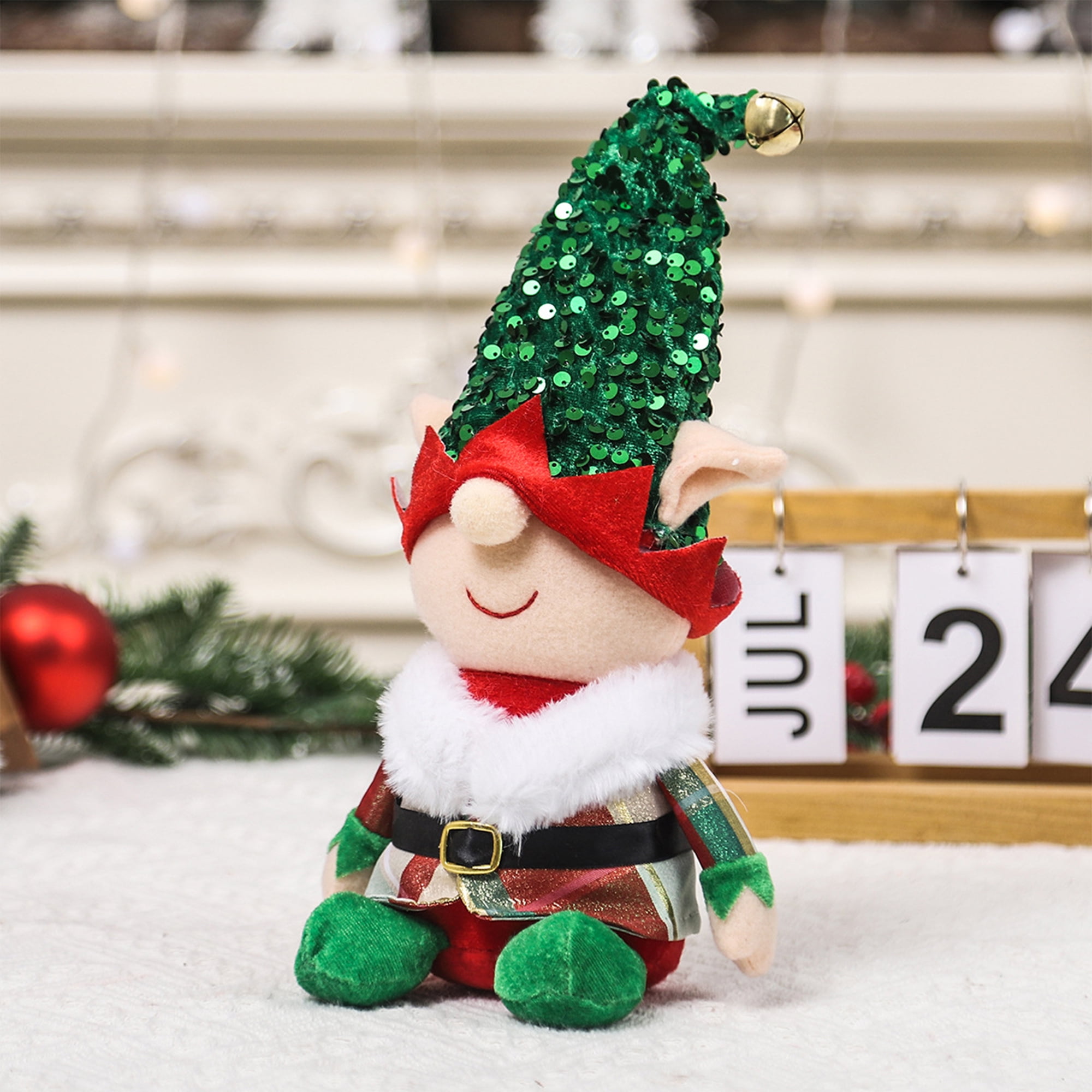 Christmas Elf Stuffed Animals Cute Sitting Elf Plush Toys Holiday ...