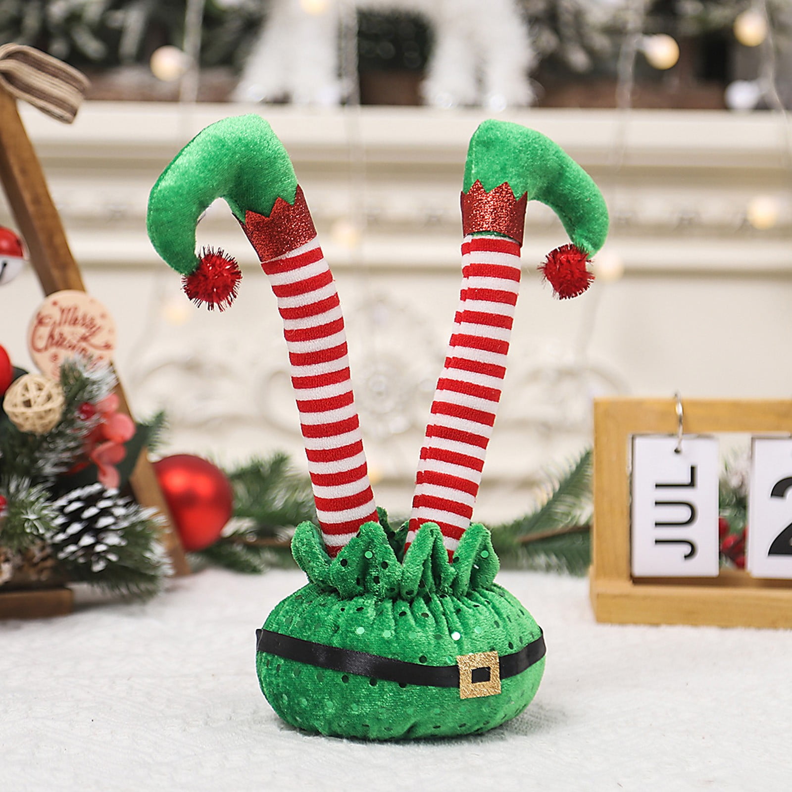 Christmas Elf Stuffed Legs Stuck Tree Topper Decorations,Cross Border ...