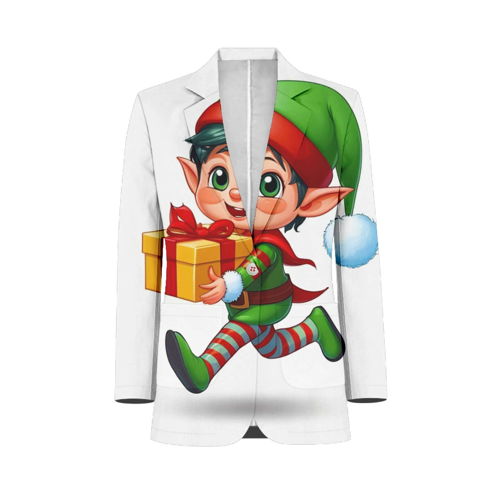 Christmas Elf With Gift Men's Suit Blazer Casual Party Wear Slim Fit ...