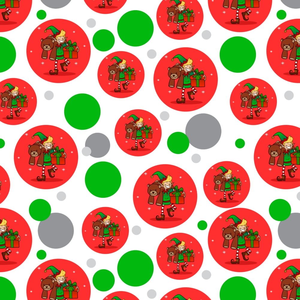 Christmas Elf with Presents and Gifts Premium Gift Wrap Wrapping Paper ...