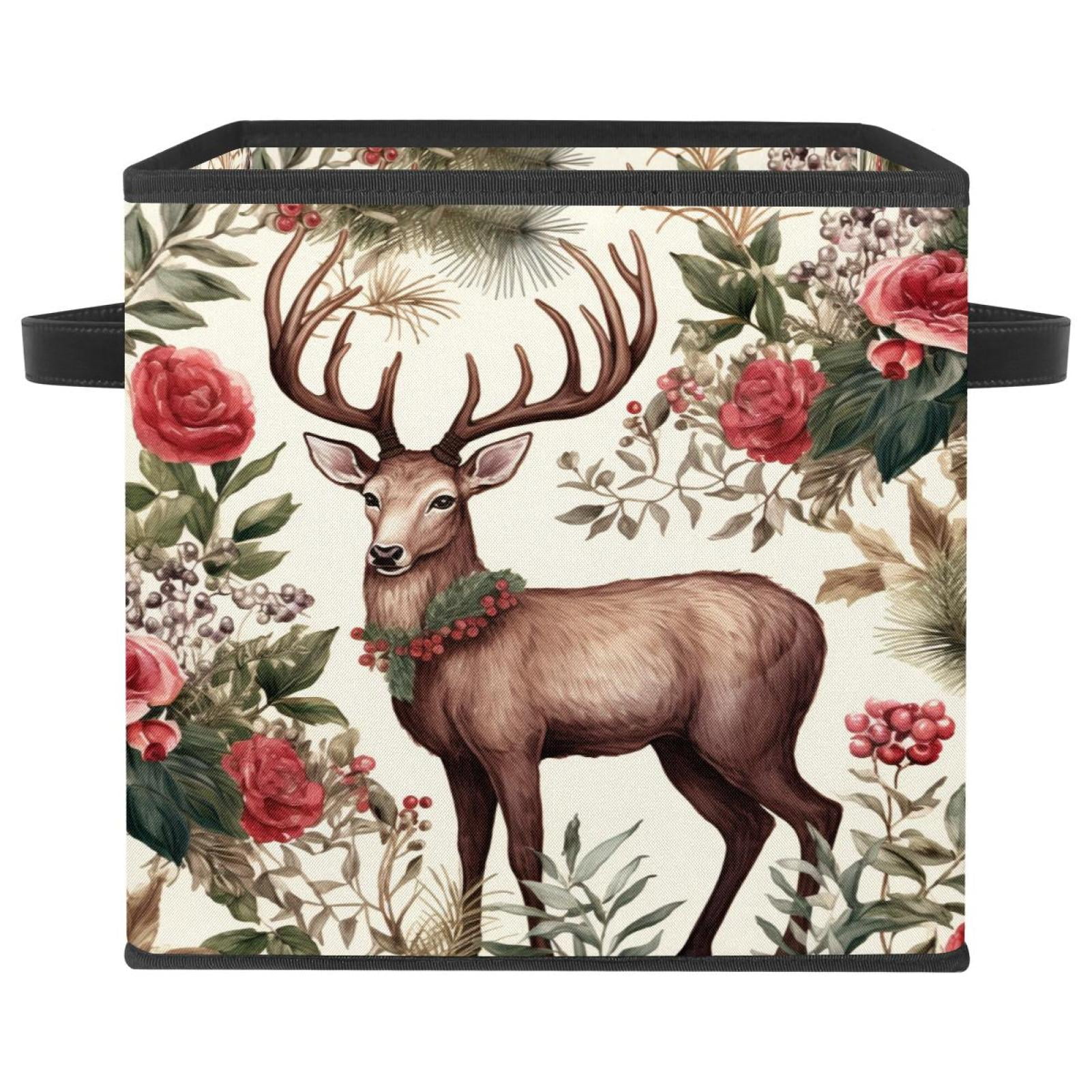 Christmas Elk D Storage Bins, Extra Large Closet Storage Cube for ...