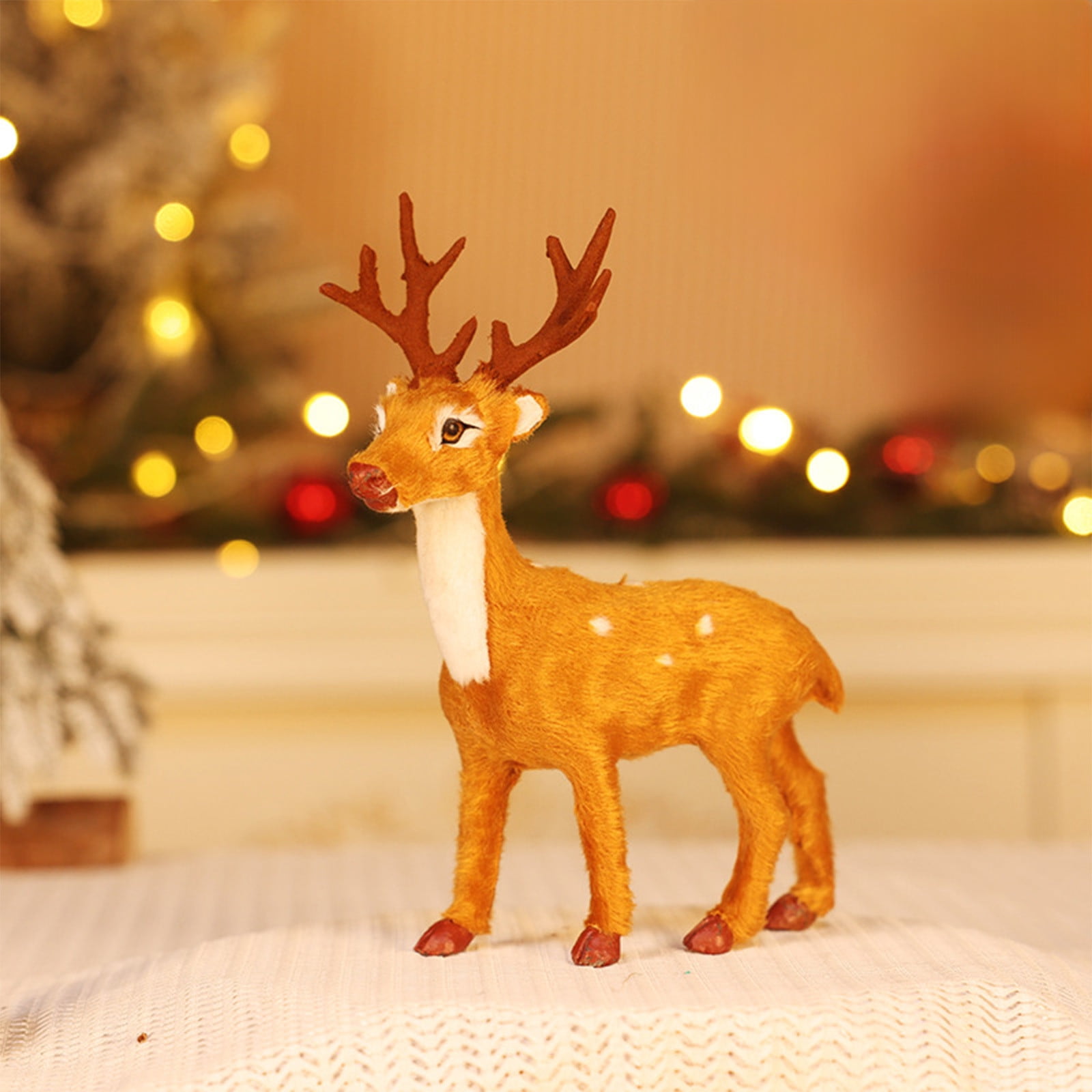 Christmas Elk Deer Figurine | Realistic Simulated Reindeer Ornament ...