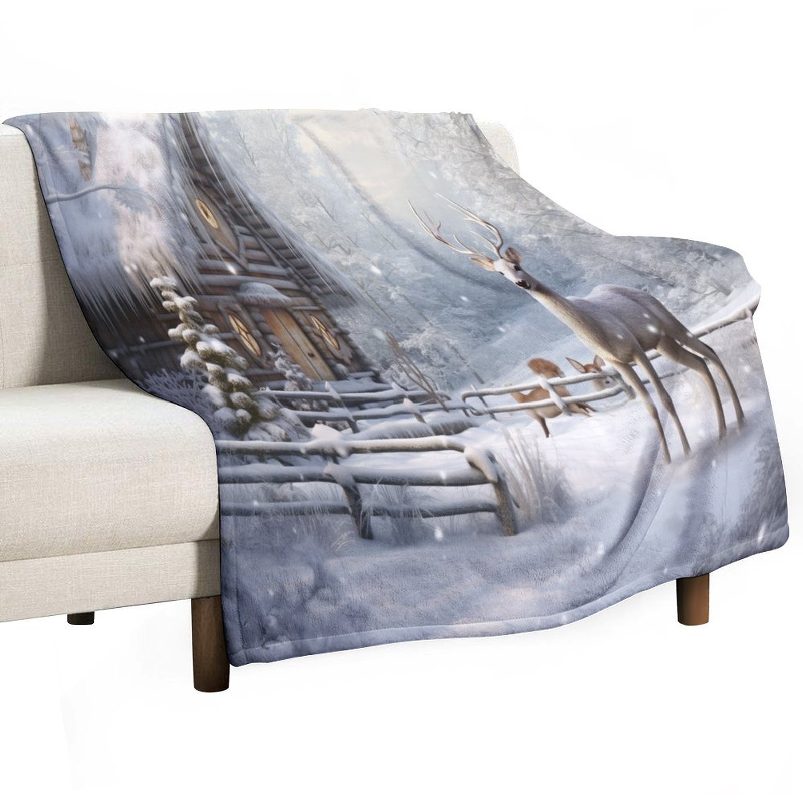 Christmas Elk Theme Flannel Throw Blanket for Gifts for Women Men Girls ...