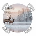 Christmas Elks Round Tablecloth for 55-60 Inch Tables,Fitted Table ...