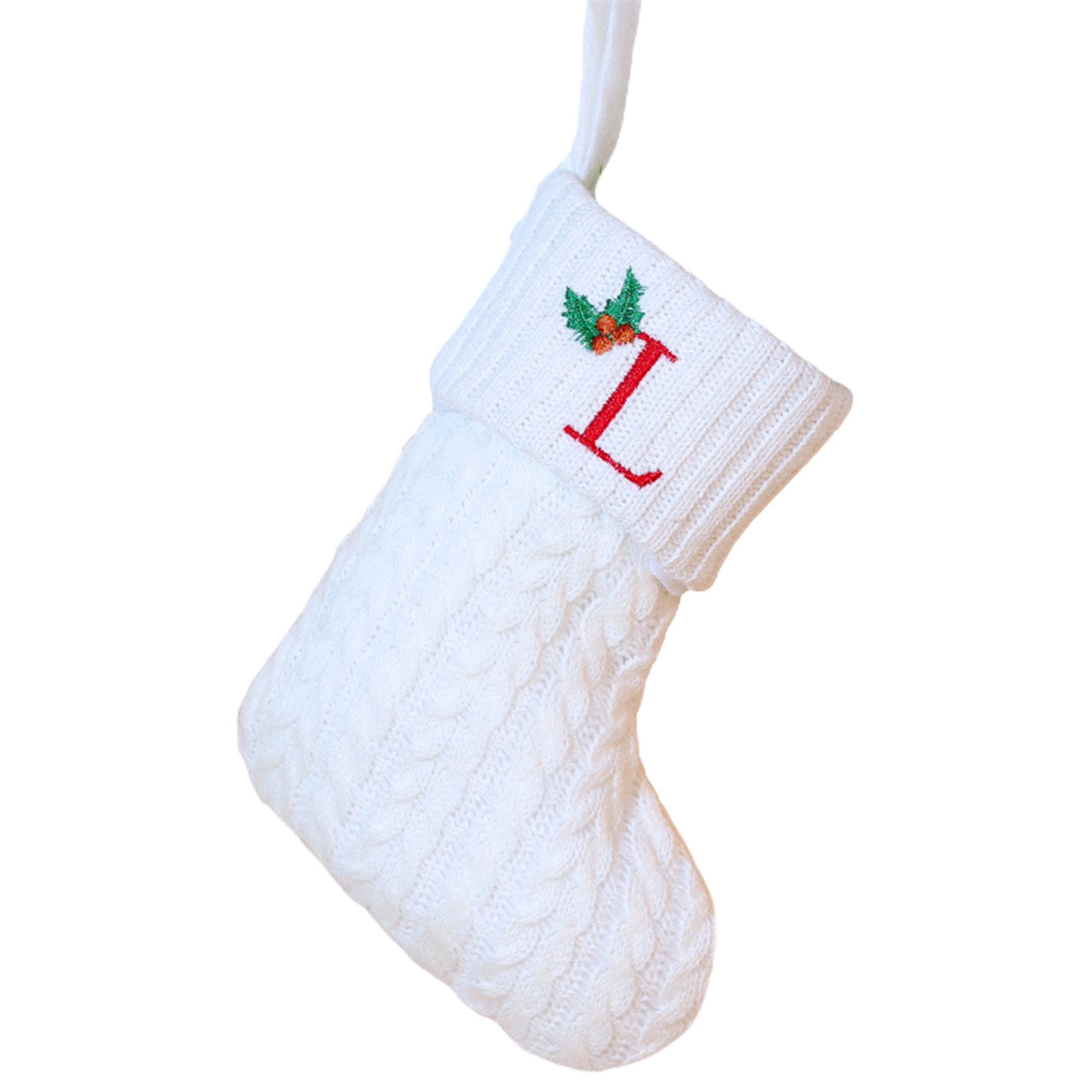 Christmas Embroidered Letter Stocking - Knit Christmas Stockings ...