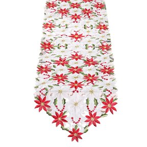 Nickanny's Embroidered Christmas Table Runner Holiday Tablecloth ...