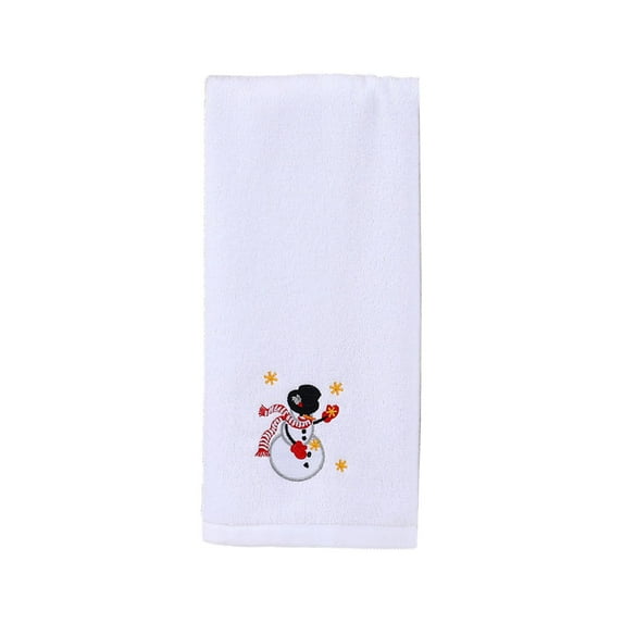 Christmas Embroidered Towel - Classic White Snowman Christmas Tree ...