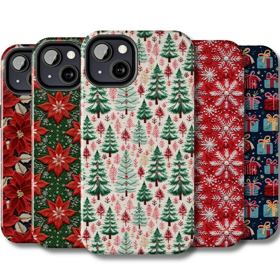Christmas Embroidery Print Embroidered Effect Xmas Winter Holiday Case ...