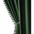 Christmas Emerald Green Pom Pom Velvet Curtains for Bedroom/Living Room ...
