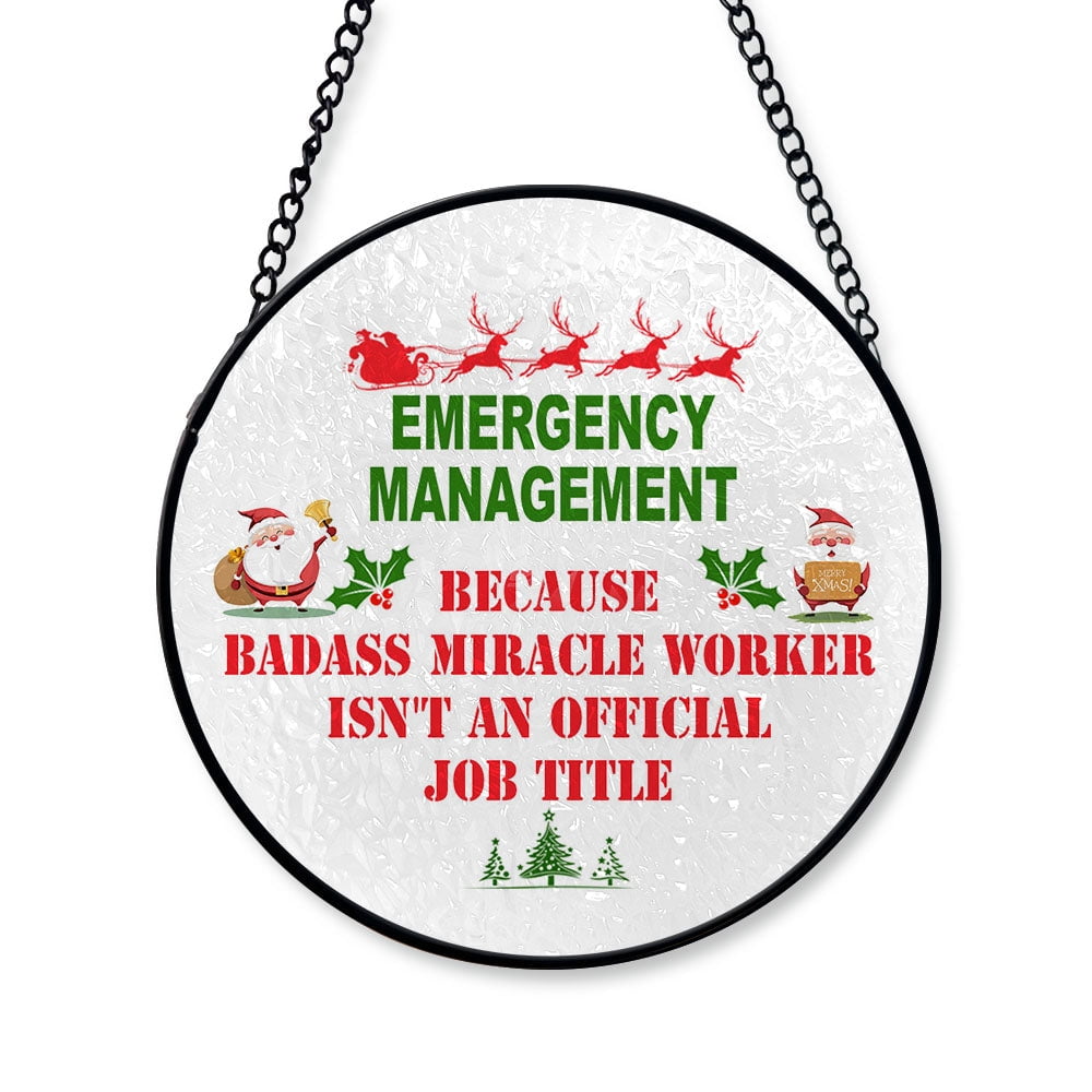 Christmas Emergency Management Stained Glass Window Hanging 2025 ...