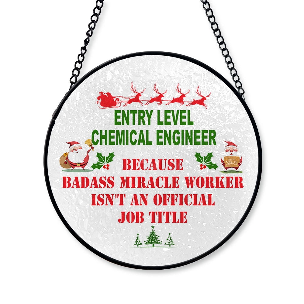 Christmas Entry Level Chemical Engineer Stained Glass Window Hanging ...