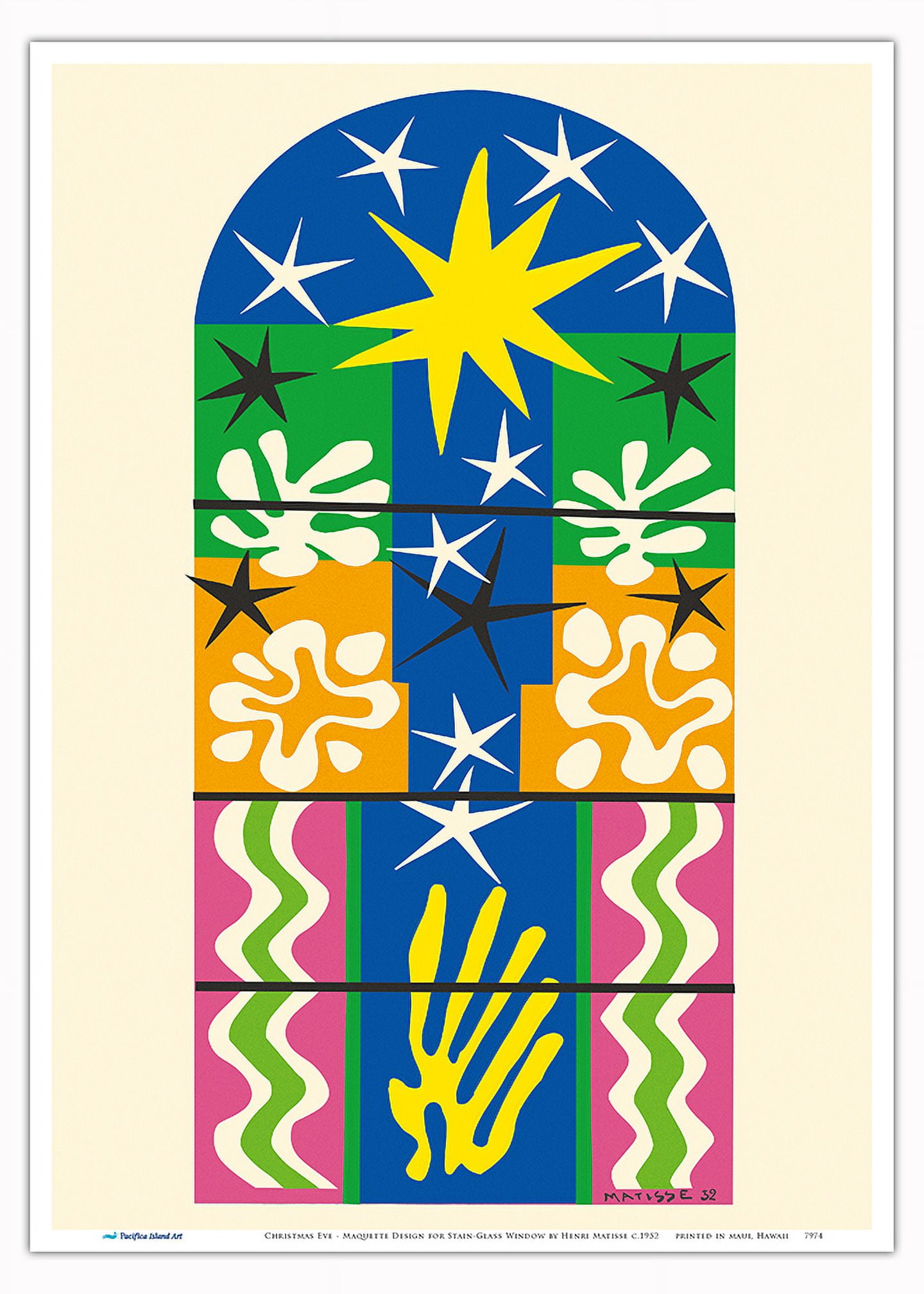 Christmas Eve - Maquette Design for Stain-Glass Window - From an ...