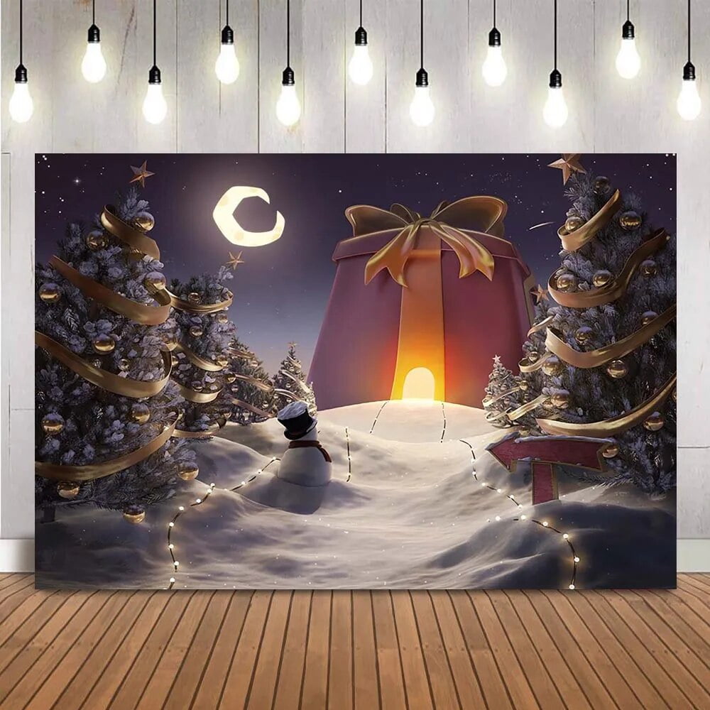 Christmas Eve Pine Forest Photography backdrop winter snow night sky ...