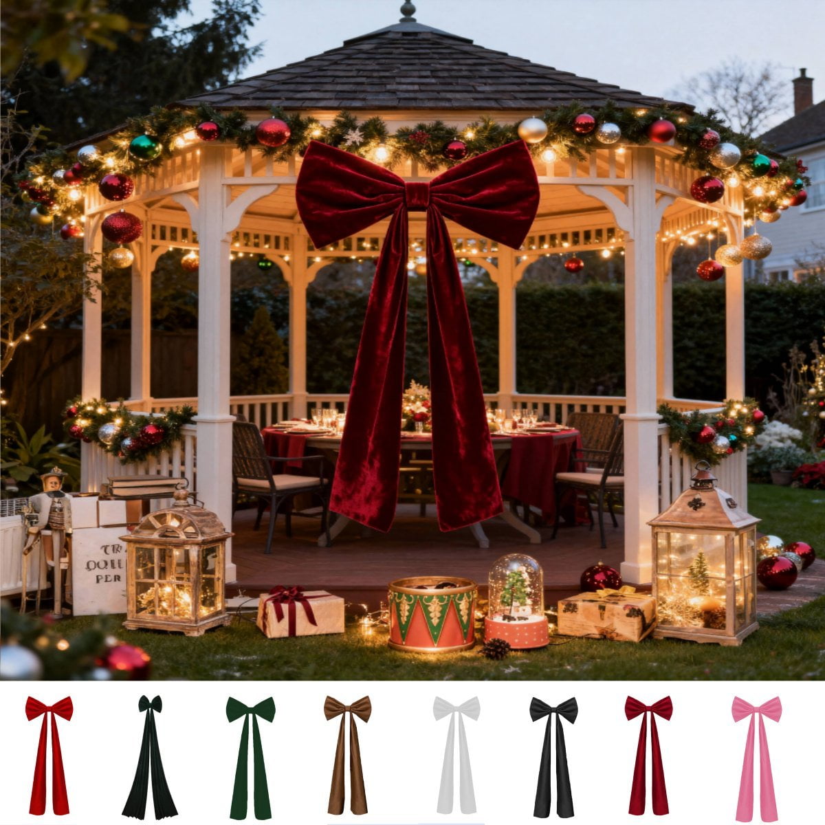 Christmas Extra Large Velvet Bows, 19.69x70.87in Giant Decor, Plush ...