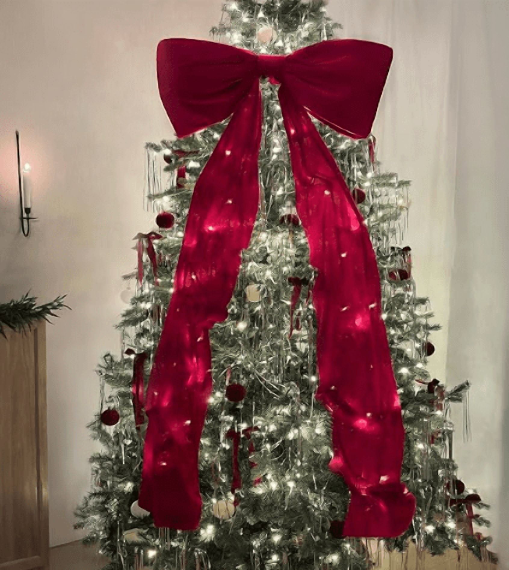Christmas Extra Large Velvet Bows, Christmas Tree Topper Bow Decor ...