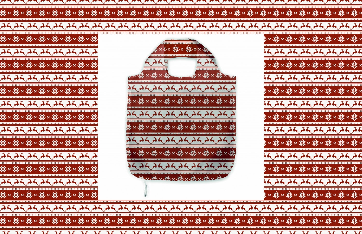 Christmas Fabric Shopping Tote, Norwegian Scandinavian Traditional ...