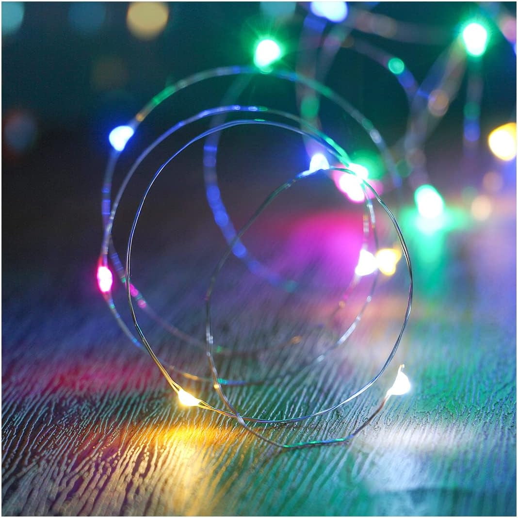 Christmas Fairy Lights Battery Operated, 2 Pack 16FT 50 LED String ...