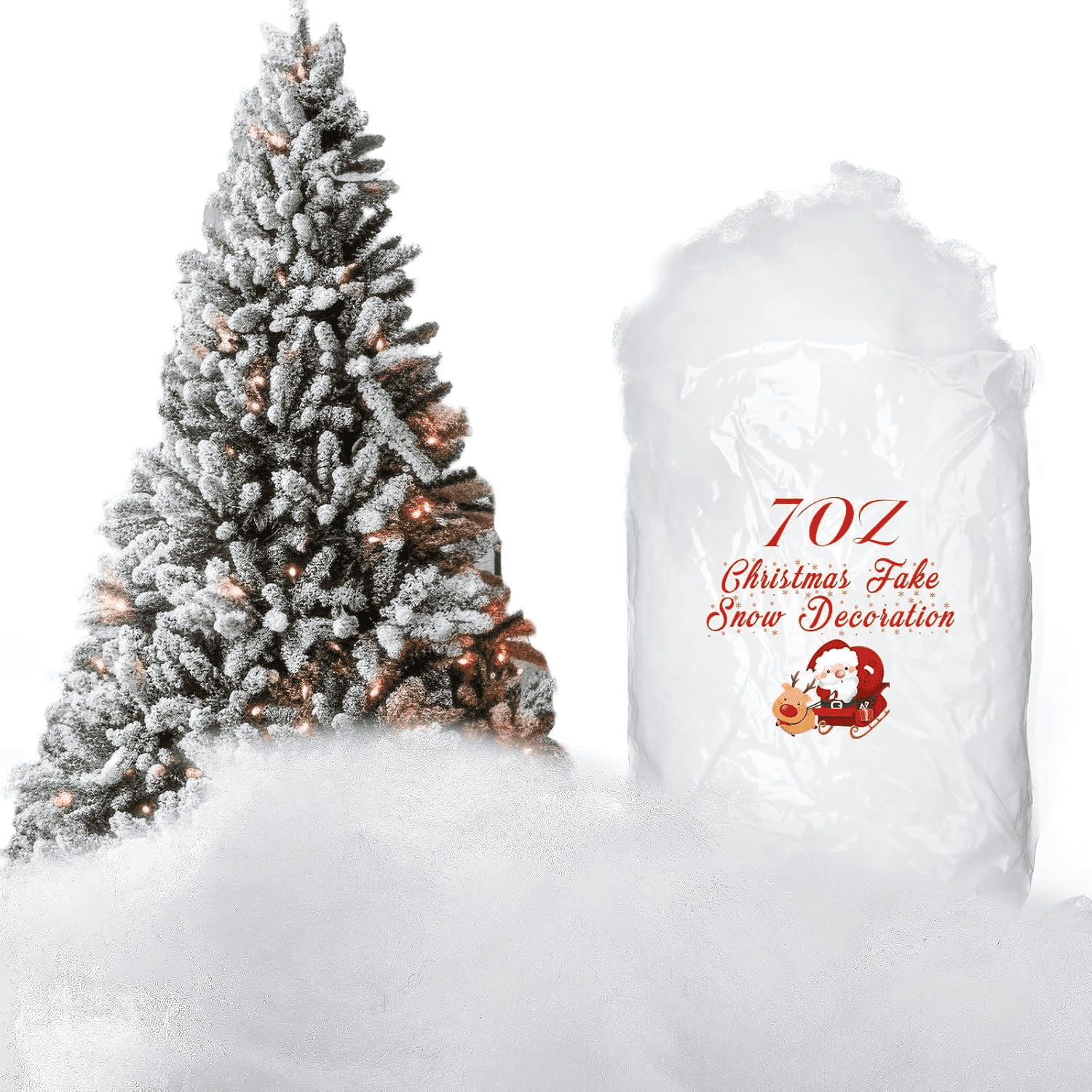 Christmas Fake Cotton Snow Decor,Fluffy Artificial Cotton Fiber Snow ...