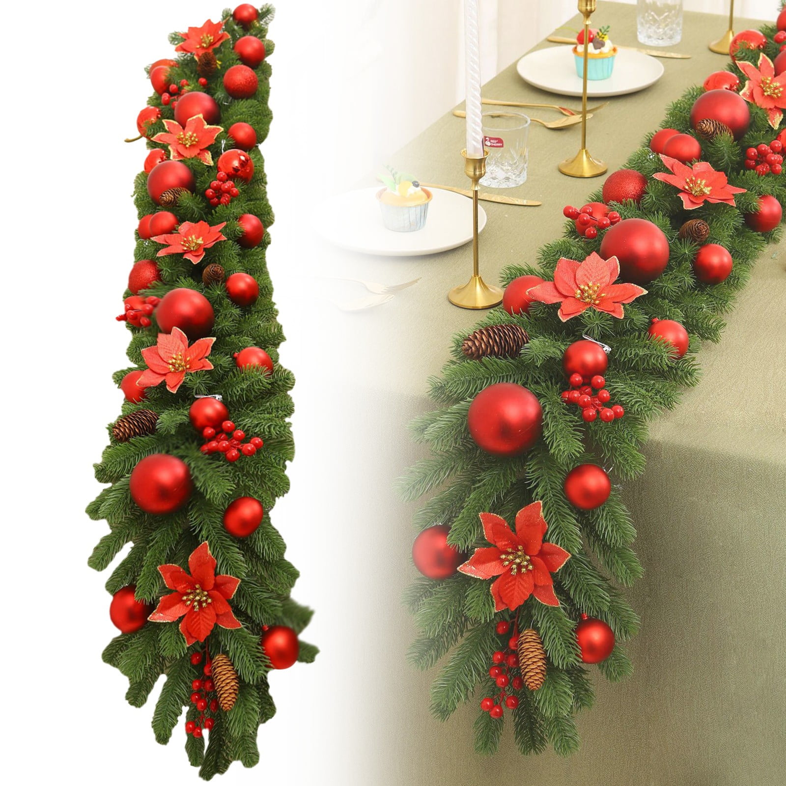 Christmas Fake Vines Rattan Garland Rattan Artificial Flower Vine ...