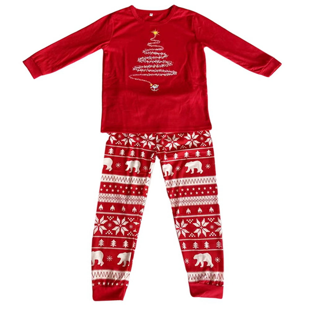 Christmas Family Machting Pajama Set Cartton Christmas Tree Pattern ...
