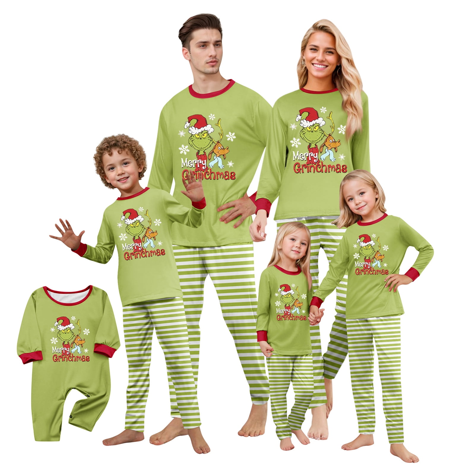 Christmas Family Matching Pajamas Grinch, Grinch Pajamas for Family Grinch Family Matching ...