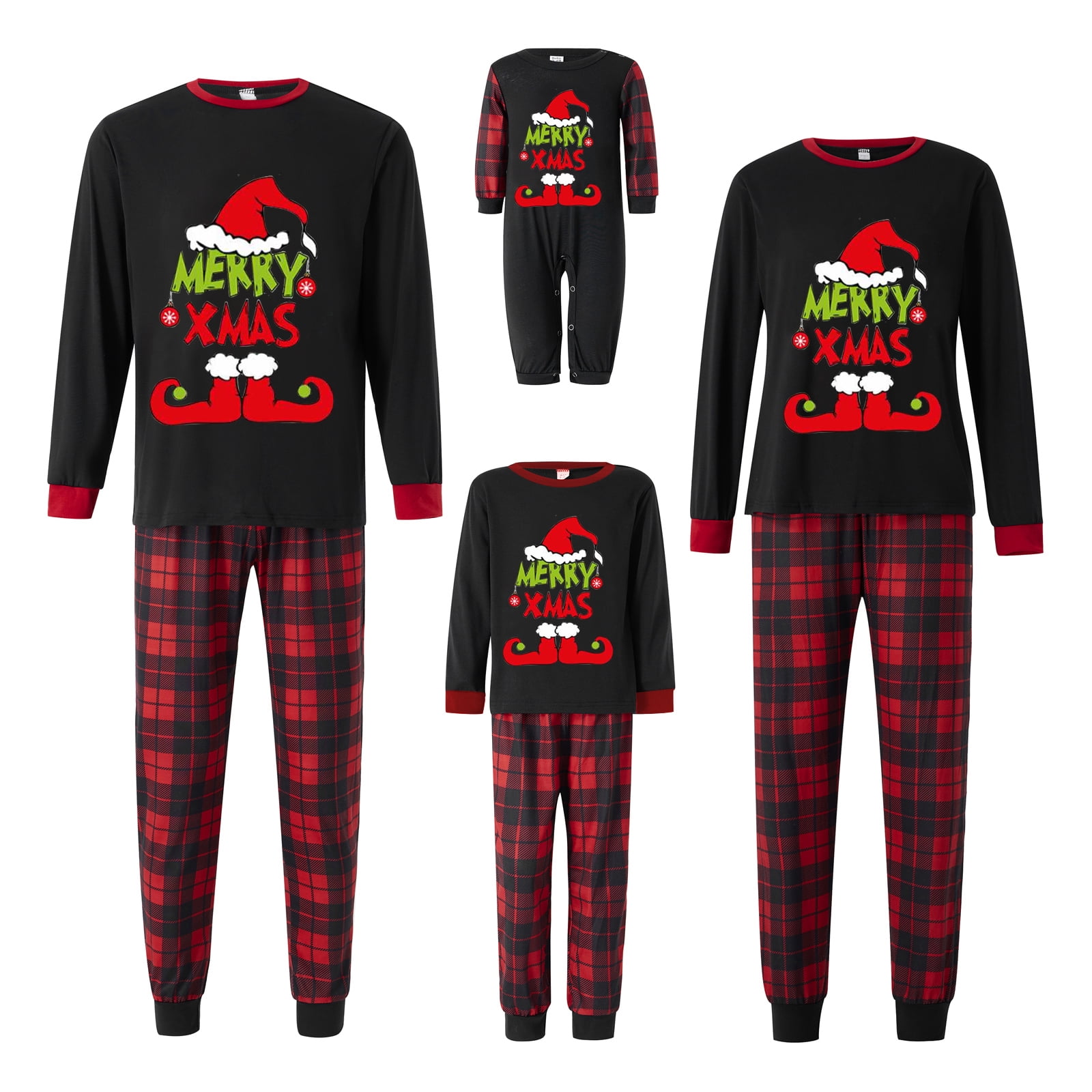 Christmas Family Matching Pajamas Long Sleeve Pj Set Festival Party ...