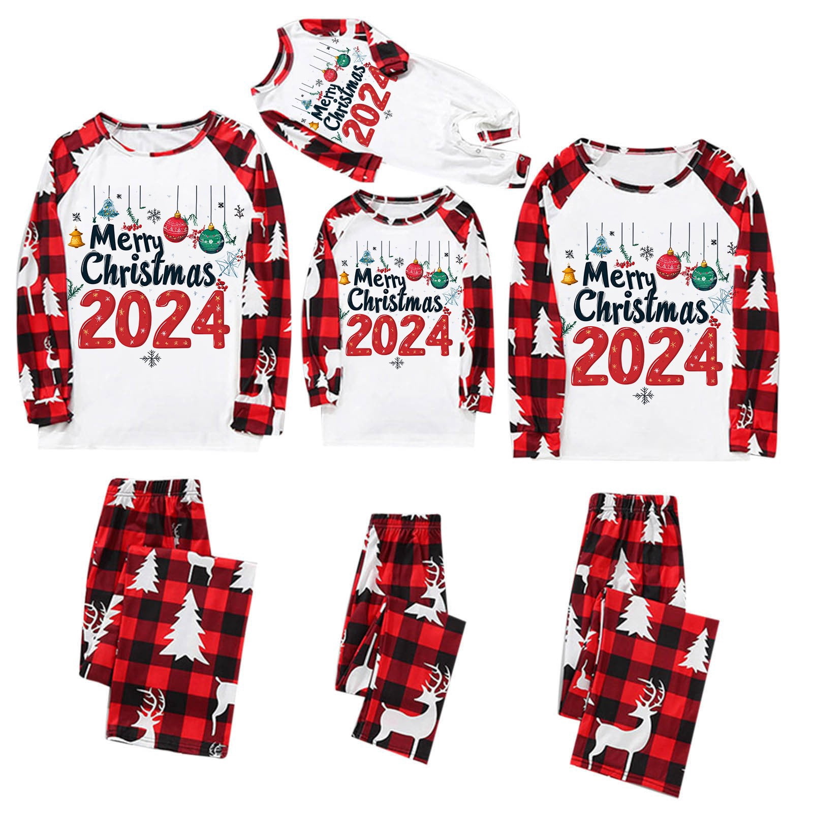 Christmas Family Matching Pajamas Set Sleepwear Pajama PJS Sets ...
